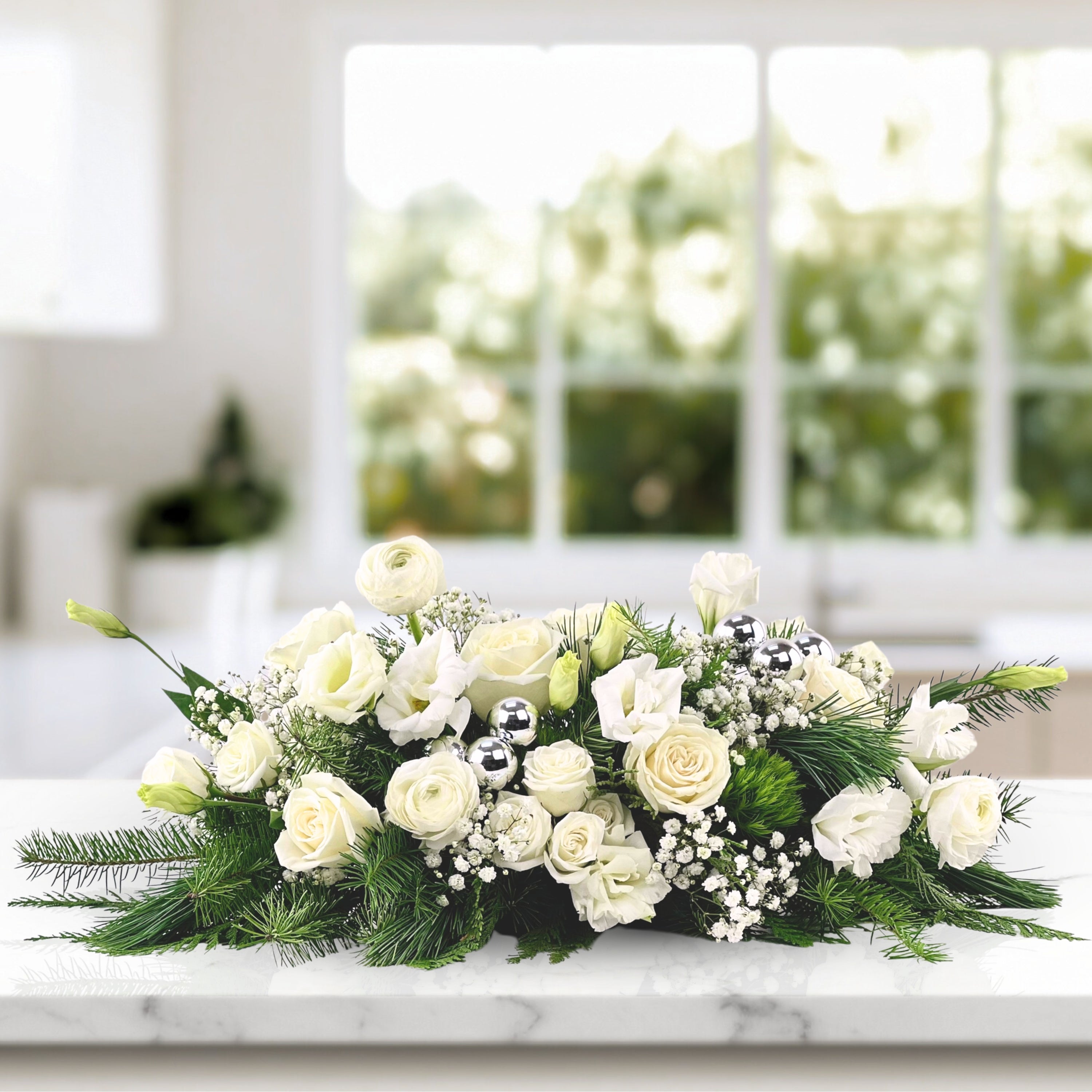 Silver & Sage Centerpiece – Twinbrook Floral Design
